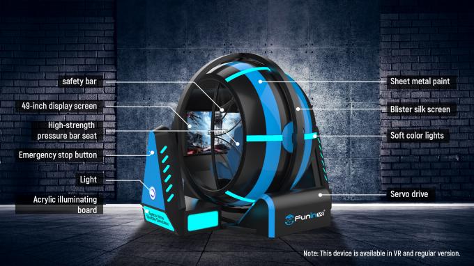 VR Theme Park Equipment 720 Rotation Immersive Roller Coaster 2 Player ...