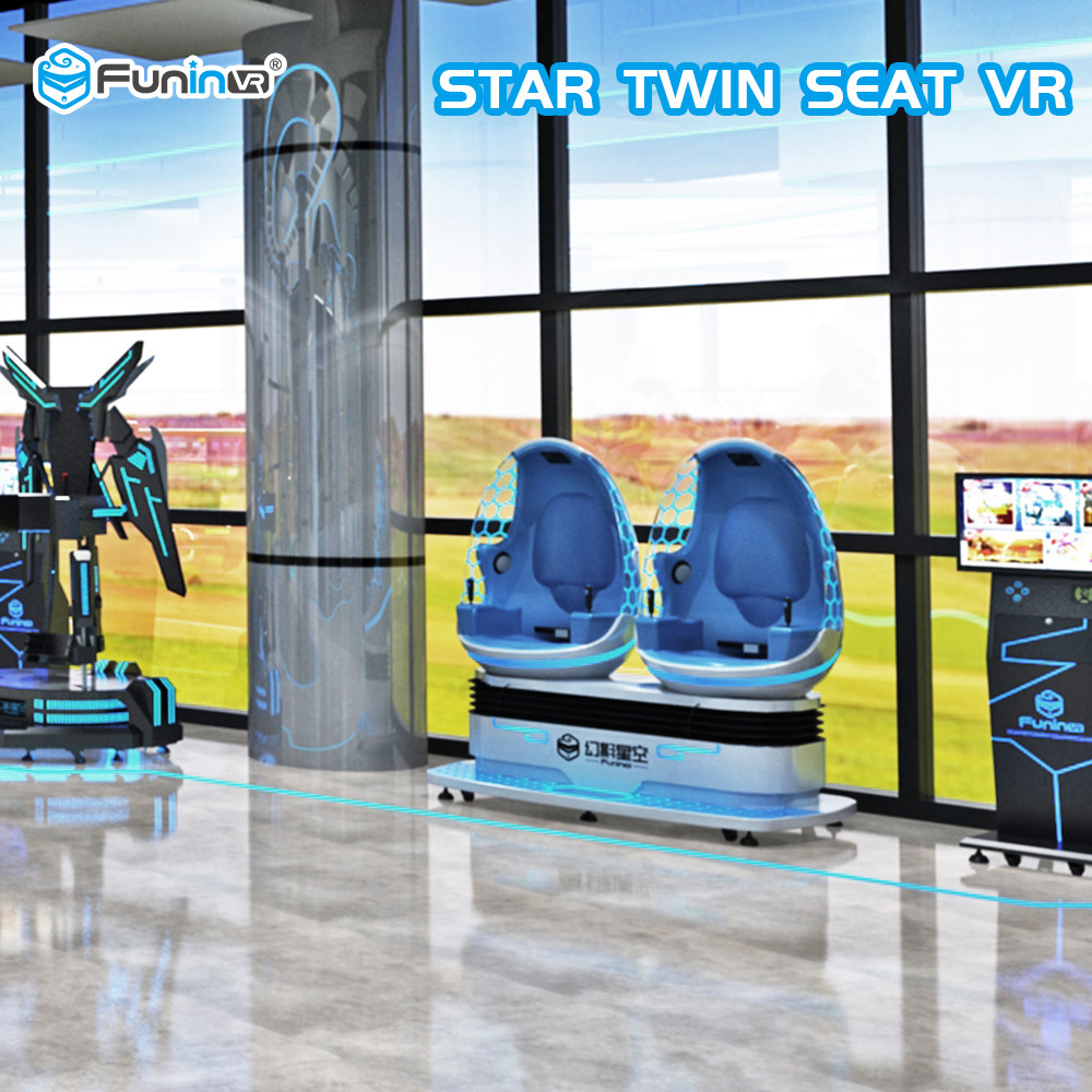 360 Degree 2 Seats 9D Virtual Reality Cinema With EGG Chair Leg Sweep ...